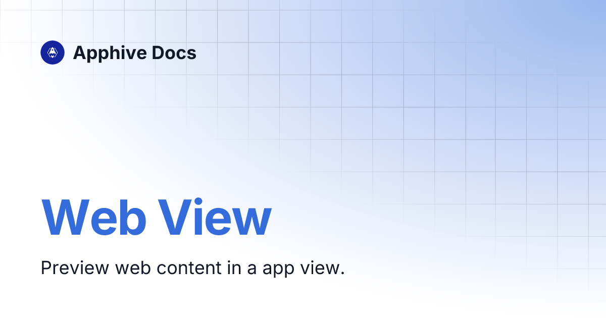 Web View | Apphive Docs