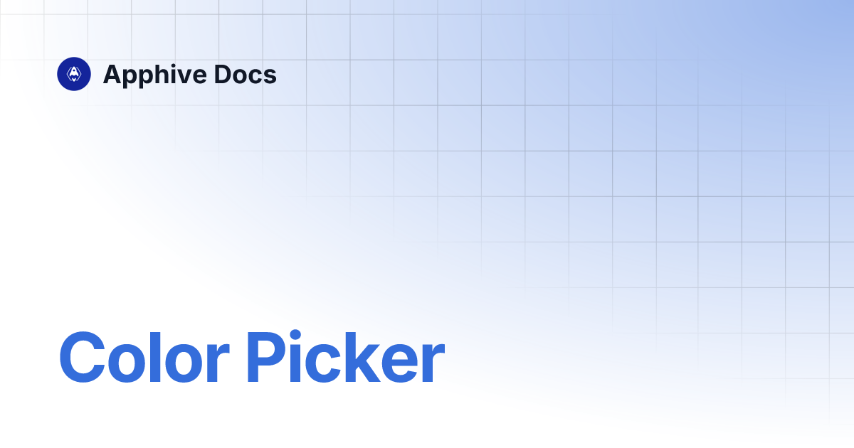 Color Picker | Apphive Docs