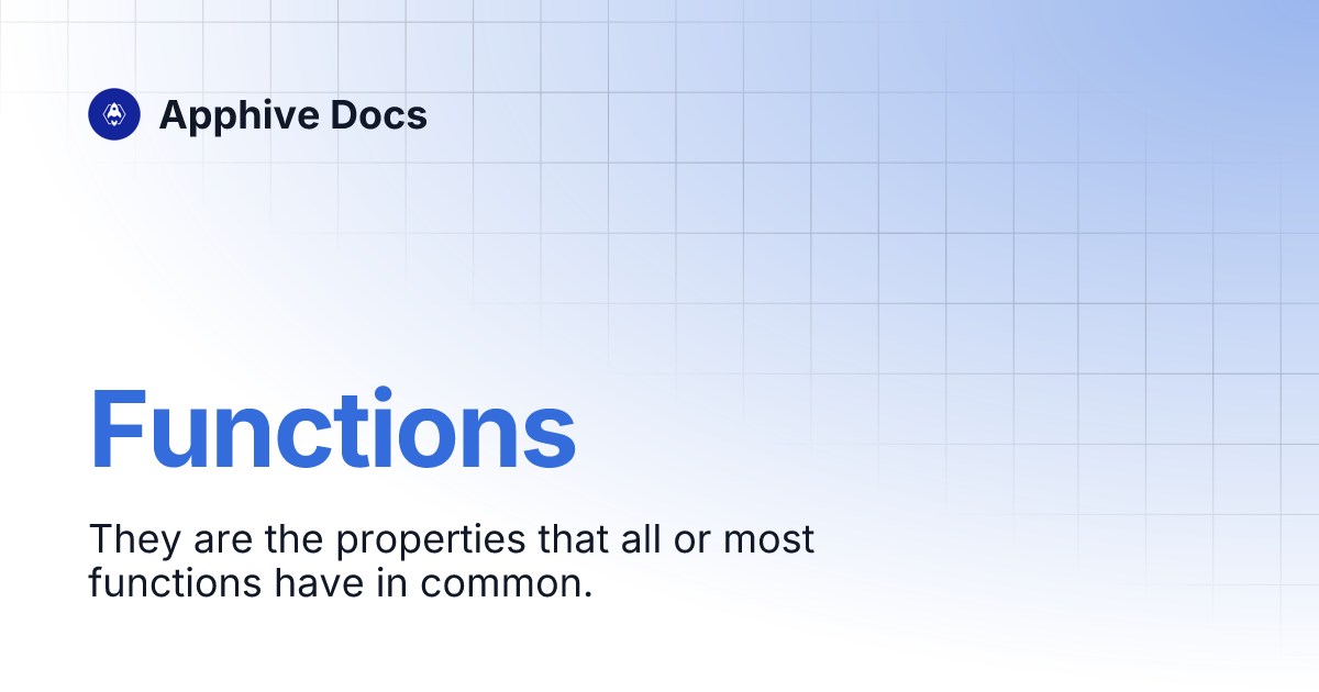 Functions | Apphive Docs