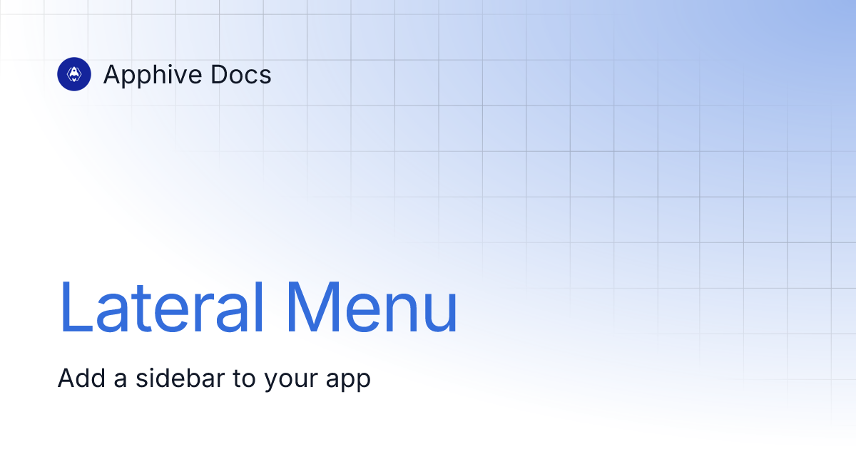 Lateral Menu | Apphive Docs