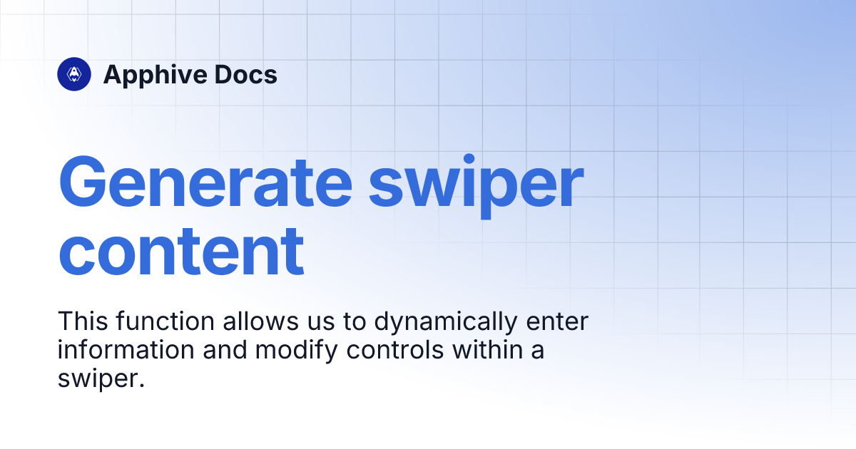 Generate swiper content | Apphive Docs