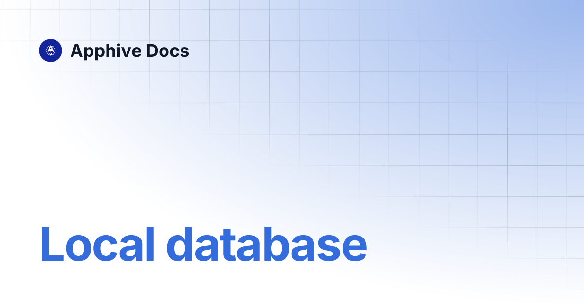 Local database | Apphive Docs