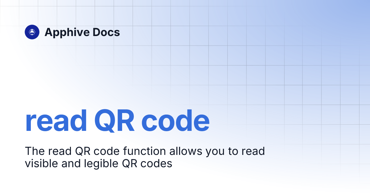 read QR code | Apphive Docs