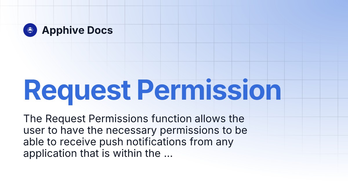 Request Permission | Apphive Docs