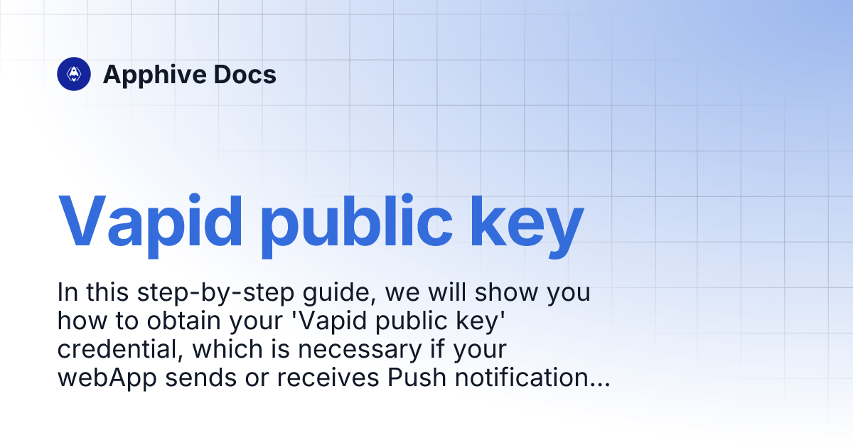 Vapid public key | Apphive Docs