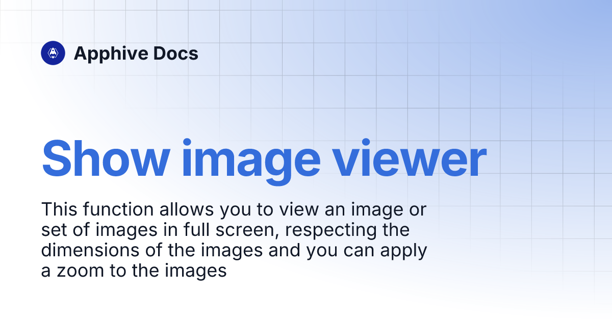 Show image viewer | Apphive Docs